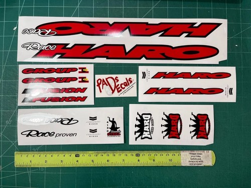 Haro group1 solid RED bmx sticker decals on clear | eBay