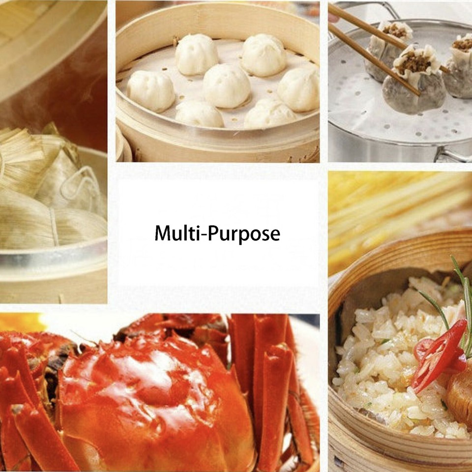 8" Disposable Perforated Parchment Bamboo Steamer Paper 20PCS/EACH Bag ...