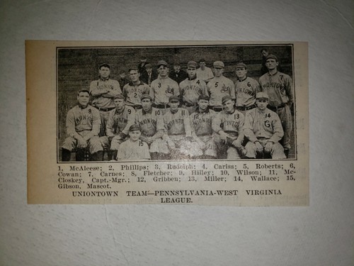 Uniontown Coal Barons 1909 Team Picture Dutch Rudolph Huck Wallace Ed ...