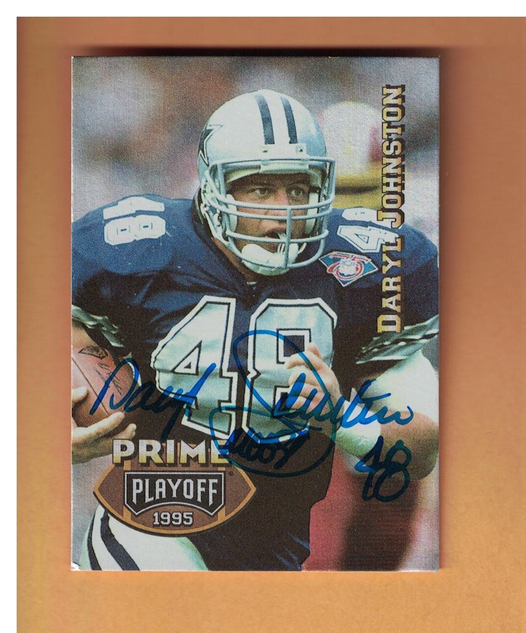 Daryl Johnston AUTOGRAPHED 1995 PLAYOFF PRIME FOOTBALL CARD SIGNED ...
