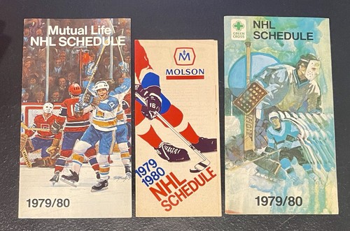 Wayne Gretzky Rookie Season 1980 NHL Schedules Green Cross, Molson, Mutual Life | eBay