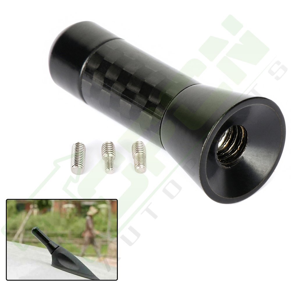Universal Car 3.5cm Carbon Fiber Screw Aluminum Car Short Stubby Mast ...