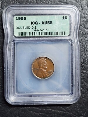 RARE Key 1955 Doubled Die Lincoln Wheat Penny, ICG Graded AU 55 | eBay