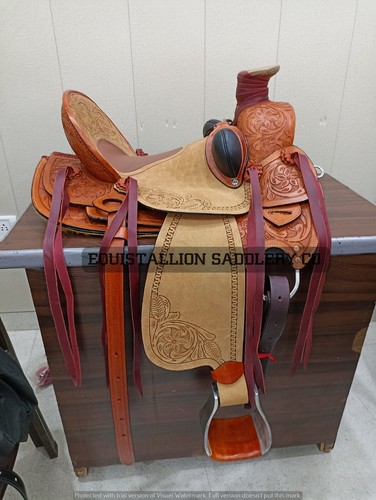 new leather western horse wade saddle high back cantle premium horse ...