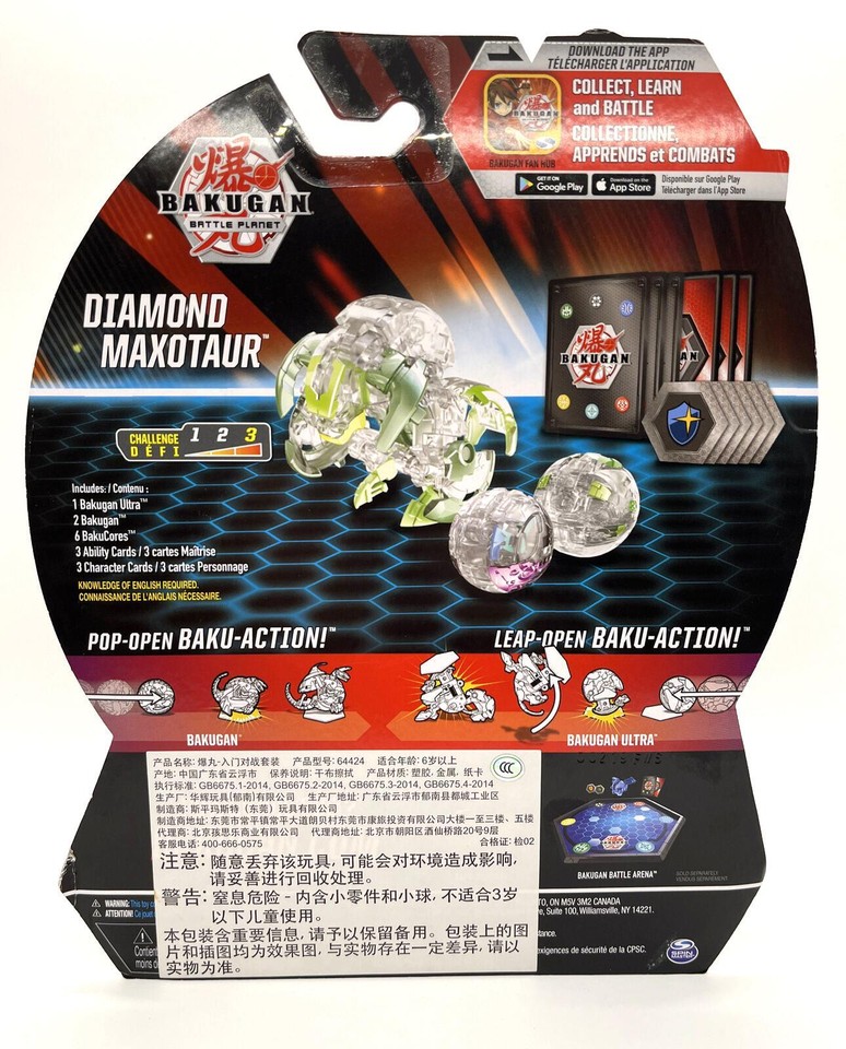 Bakugan Battle Planet Starter Diamond Ventus Maxotaur Haos Pegatrix ...