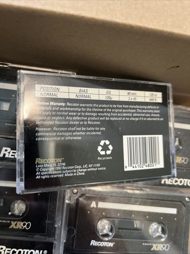 Recoton XR90 Normal Bias Audio Cassette Tapes - LOT OF 20. UNUSED | eBay