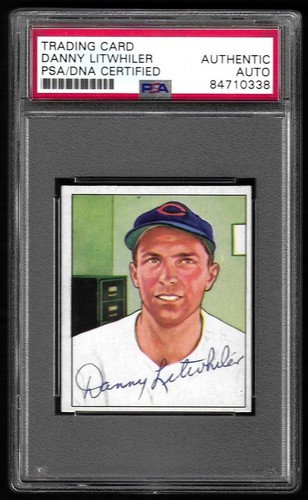 DANNY LITWHILER Signed 1950 Bowman Baseball Card #198 PSA/DNA AUTHENTIC ...