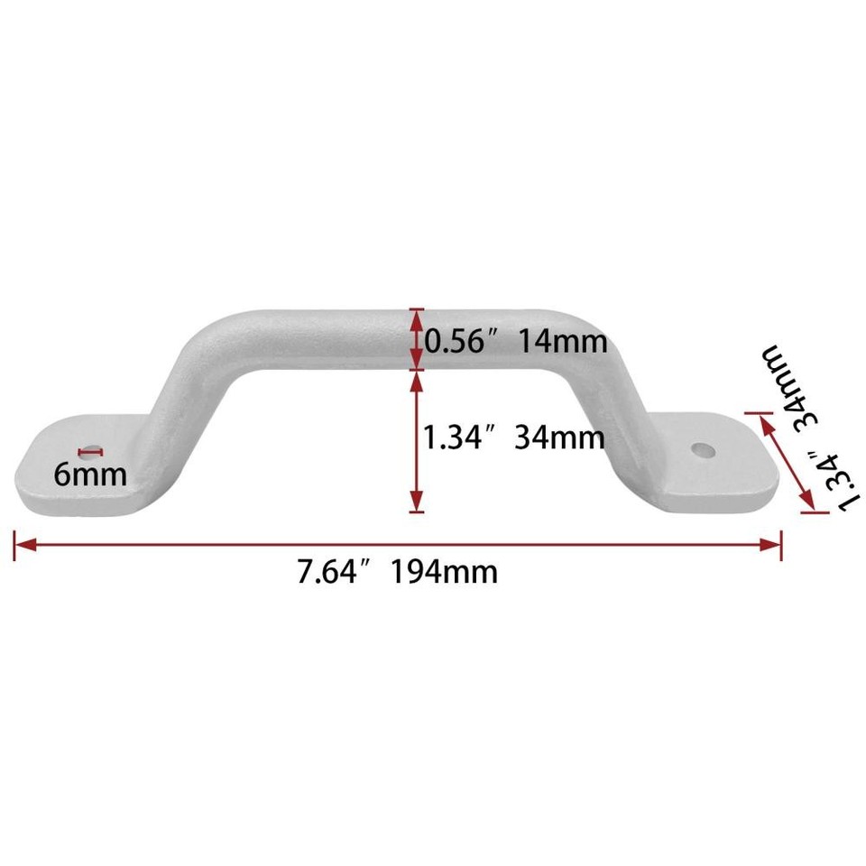 Aluminum Marine Boat Cleat Grab Rail Handle Handrail 194mm 2pc * | eBay ...