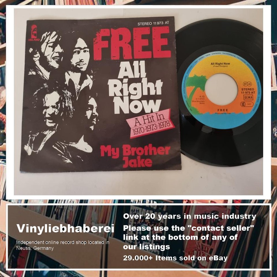 Free - All Right Now 7'' Vinyl Germany | eBay