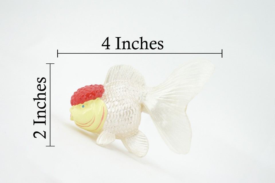 Toy Goldfish Red Cap Oranda Rubber Fish Realistic Figure Model 4 ...