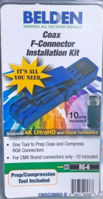 BELDEN COAX F-CONNECTOR INSTALLATION KIT 10 Connectors/Installation ...