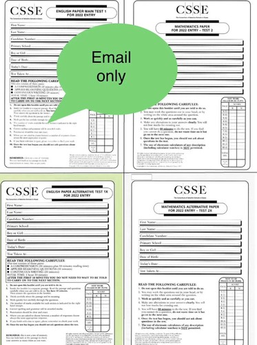 CSSE 11+ 2022 Entry Main Day & Alt Day Past Papers PDF Email Only. PLS ...