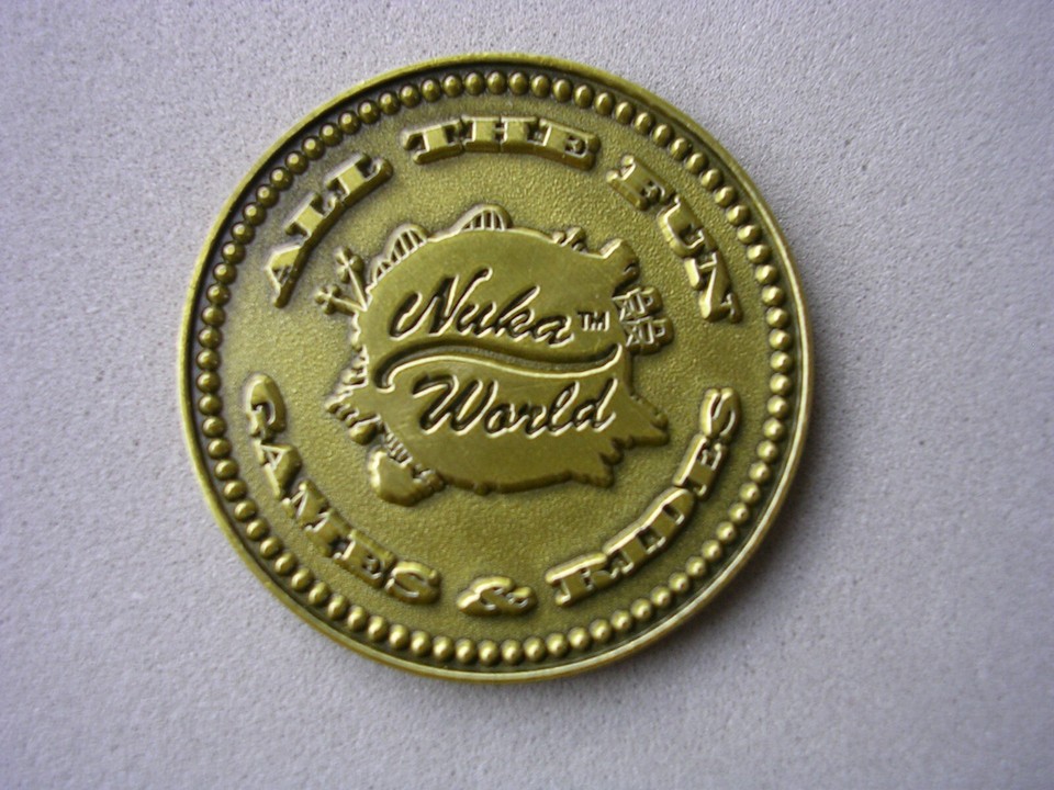 Fallout NUKA WORLD Nukatron Nukacade Token Quantum Cherry Mini Diorama ...