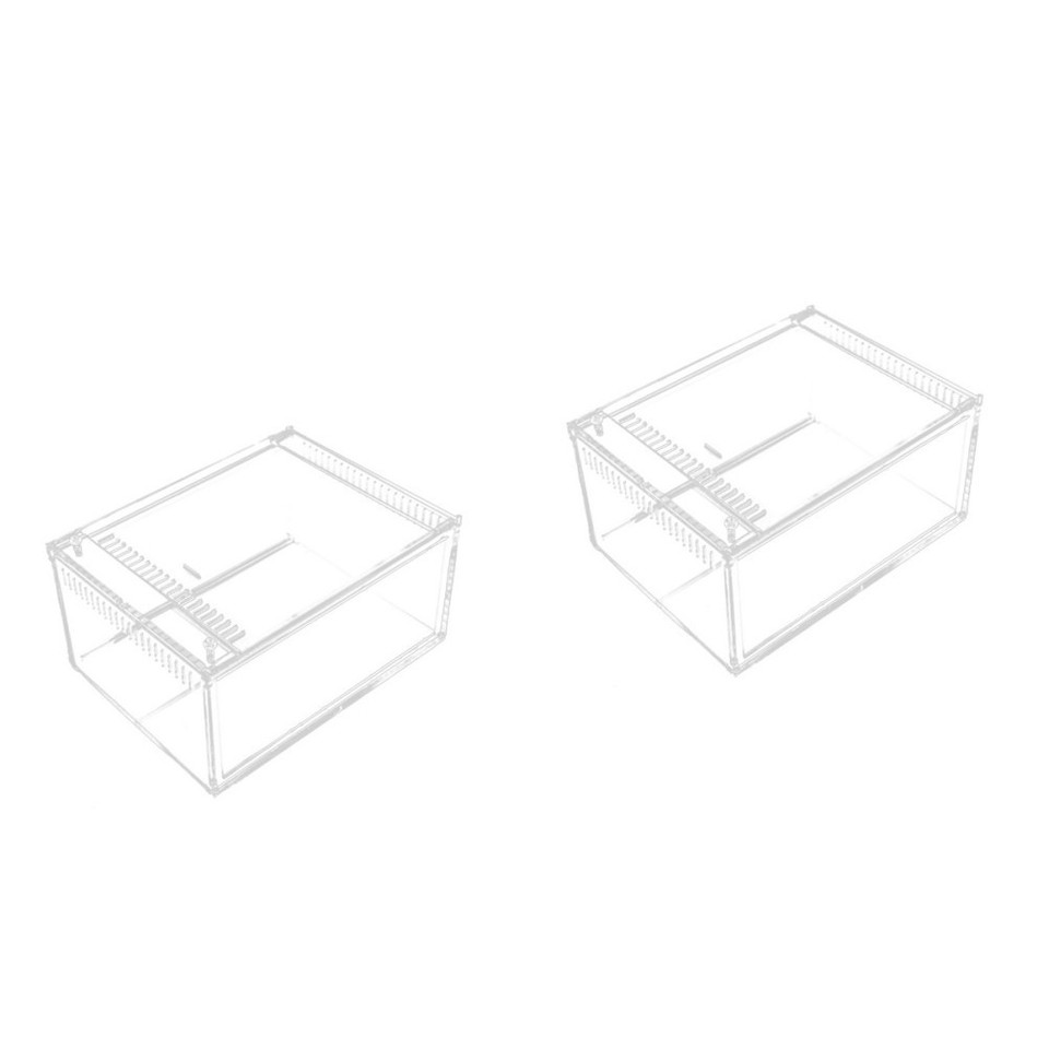 2 pcs Reptile Breeding Container Reptile Raising Box Feeding Box ...