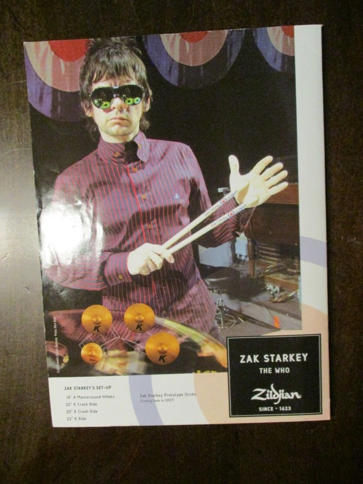 MODERN DRUMMER MAGAZINE JANUARY 2007 THE WHO ZAK STARKEY KEITH MOON ...