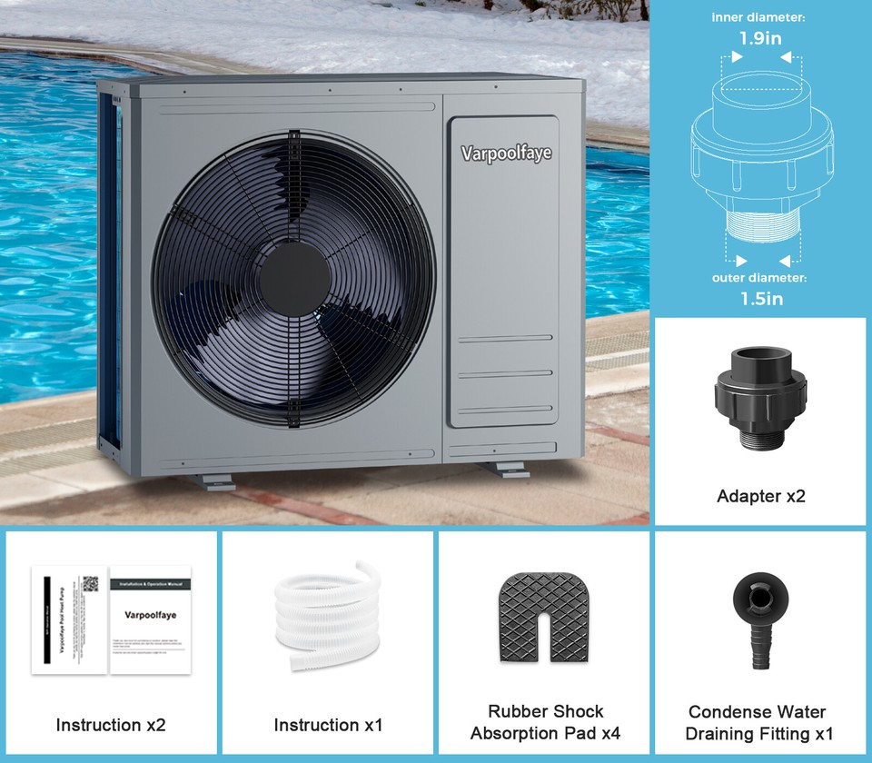 Pool Heat Pump 16000/27000/30000/40000BTU Inground Pool Heater Above Ground Warm | eBay