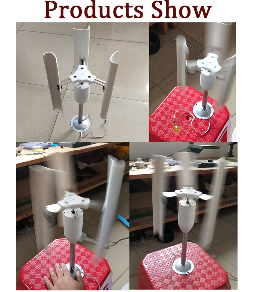 12V Vertical Wind Turbine Generator 3 Blades Charger Windmill Power ...