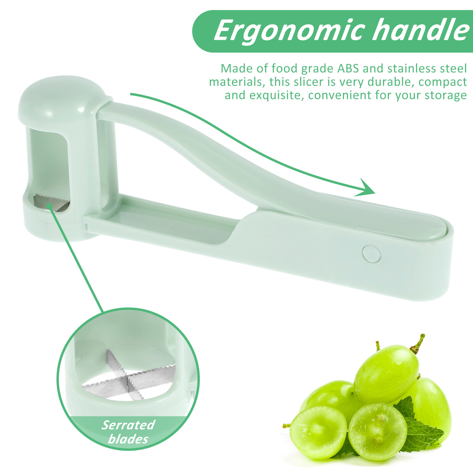 2Pcs Grape Cutter Heavy-Duty Grape Slicer with Stainless Steel Blade ...