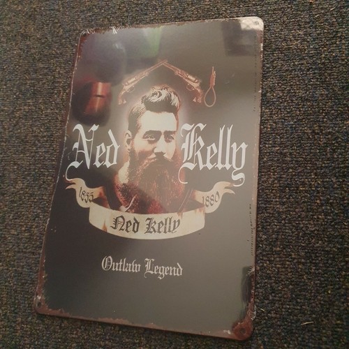 NED KELLY 1855-1880 Outlaw Legend Tin Metal Sign NEW Man Cave Garage ...