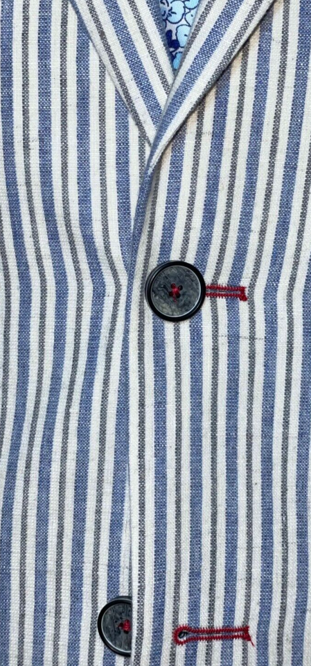 Blue Boating Blazer Jacket Linen Regatta White Jacket Striped 40" Chest ...