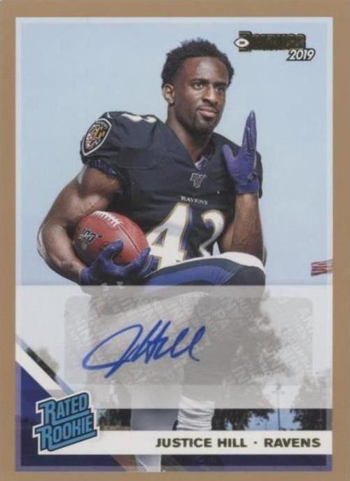 2019 Panini Donruss - Rated Rookie Justice Hill #333 Press Proof Bronze ...