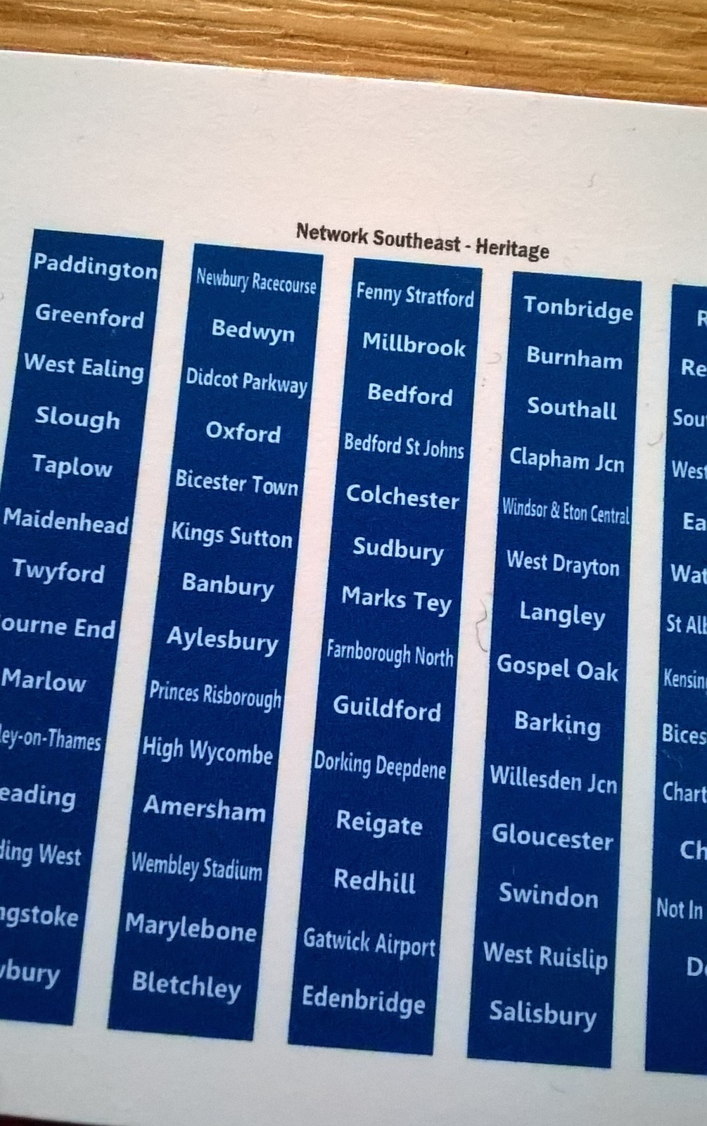 Network Southeast Heritage DMU Destination Blinds Decals Hornby ...