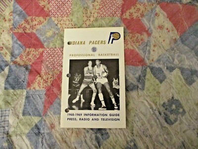 1968-69 INDIANA PACERS MEDIA GUIDE Yearbook SLICK LEONARD ABA MEL ...