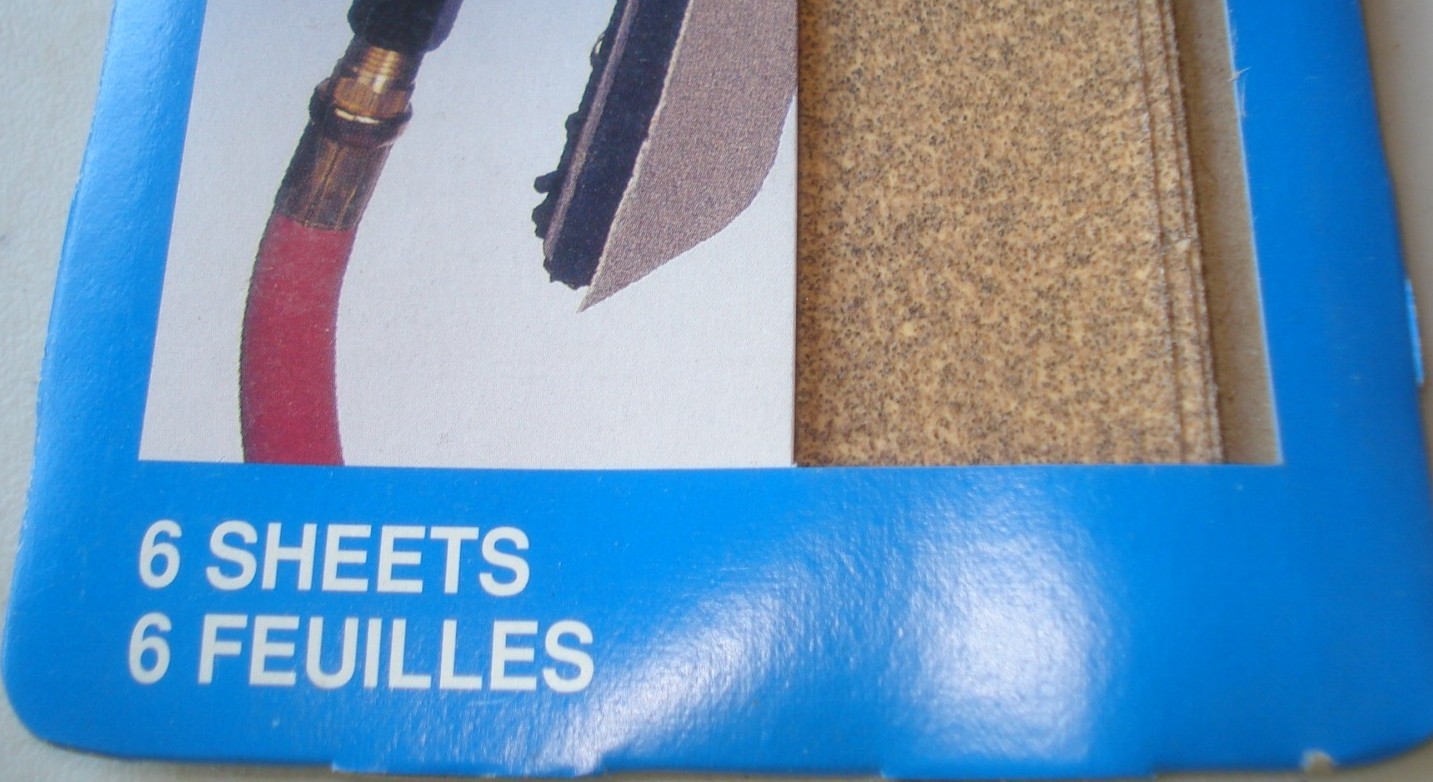 18 BODY FILE SANDING SHEETS (80 GRIT) CAMPBELL HAUSFELD 2-3/4 IN X 16-1 ...