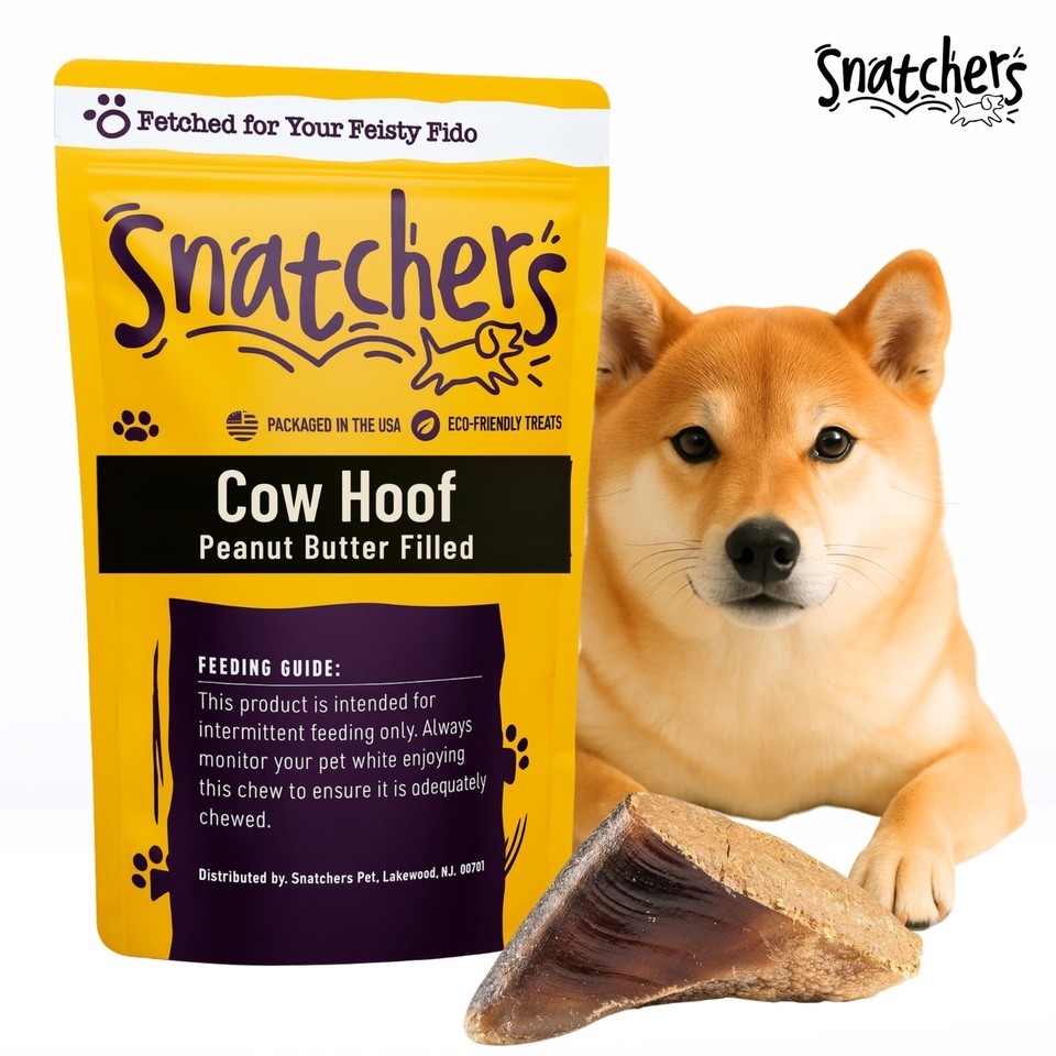 Natural Cow Hoof Dog Chew Treat – Long Lasting Peanut Butter Filled ...