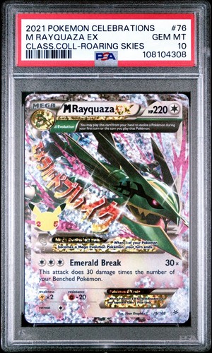 PSA 10 Mega Rayquaza 76/108 Pokemon Celebrations Classic Collection ...