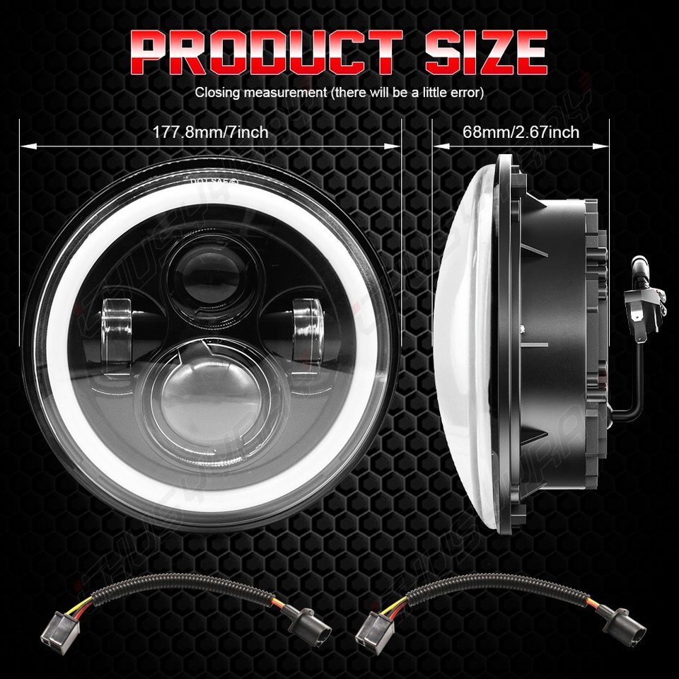 4PCS 7" LED Headlight & 4'' Fog Light Combo Kit For 2009-2010 Hummer ...