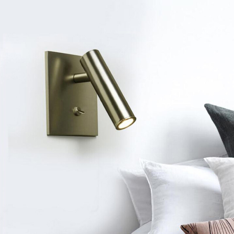 LED Wall Lamp Bedside Light Fixture Rotatable Spotlight Switch Recessed ...