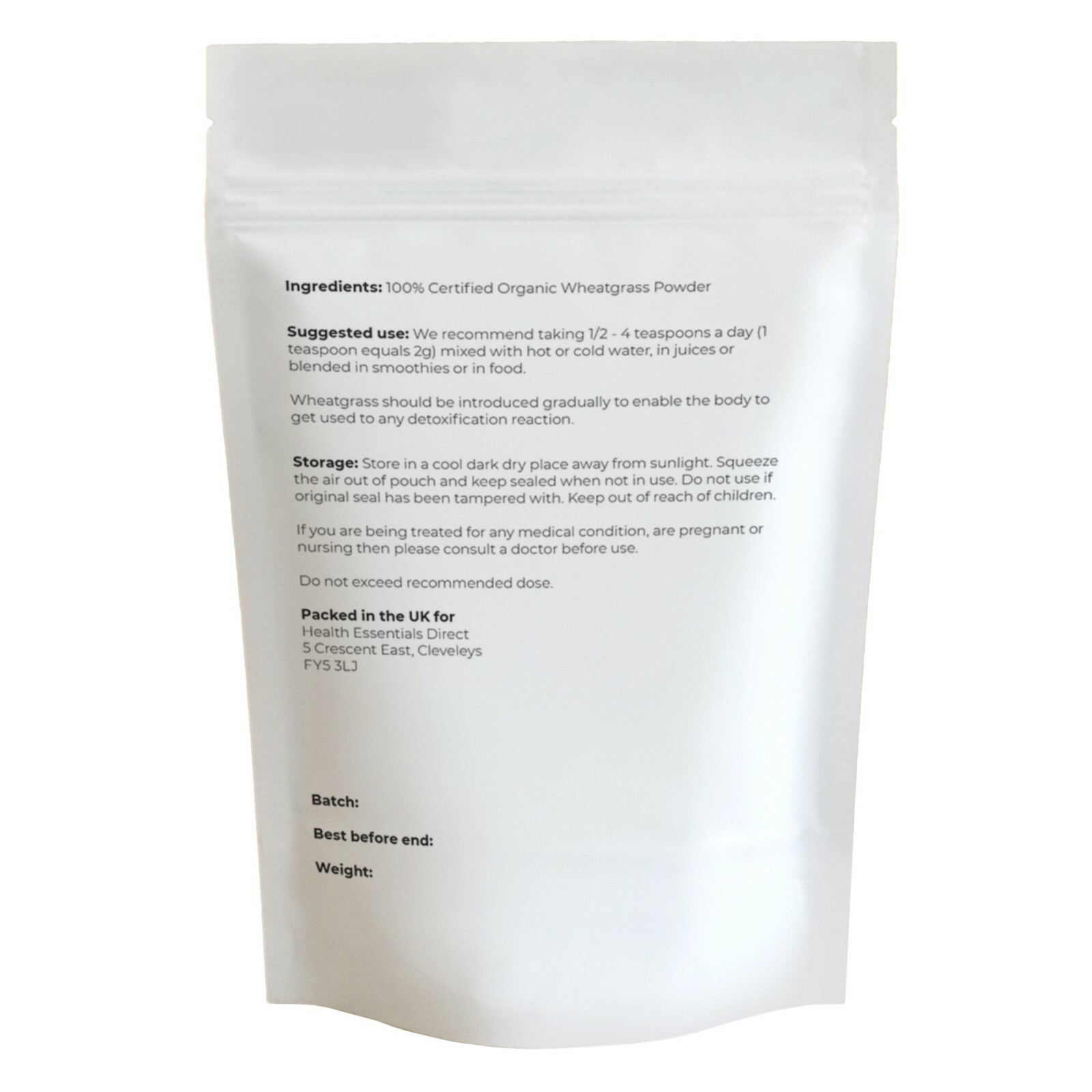 Organic EU Wheatgrass powder - (German Grown - Detox - Chlorophyll ...