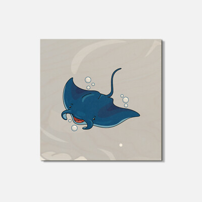 Manta Ray Animal 4'' X 4'' Square Wooden Coaster | eBay