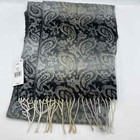 Cejon Fringe Italian Acrylic Blend Paisley Scarf Black Grey | eBay