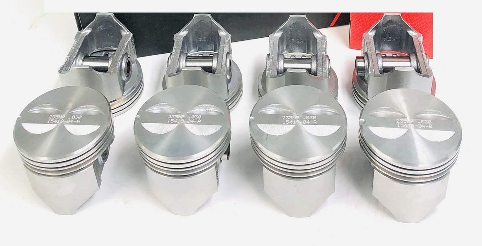 SEALED POWER Chevy SB 283 .030 Bore Flat Top 4vr Pistons Set/8+CAST ...