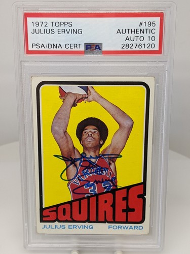 1972 Topps JULIUS ERVING Signed Basketball Rookie Card PSA/DNA Auto ...