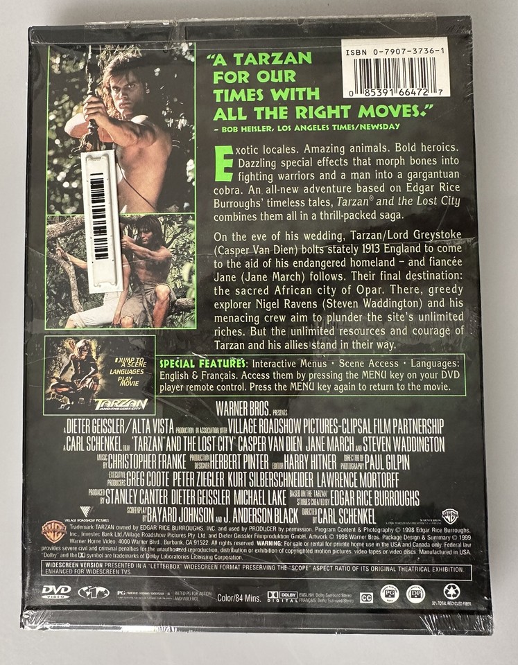 Tarzan and the Lost City (DVD) Casper Van Dien - NEW SEALED 85391664727 ...