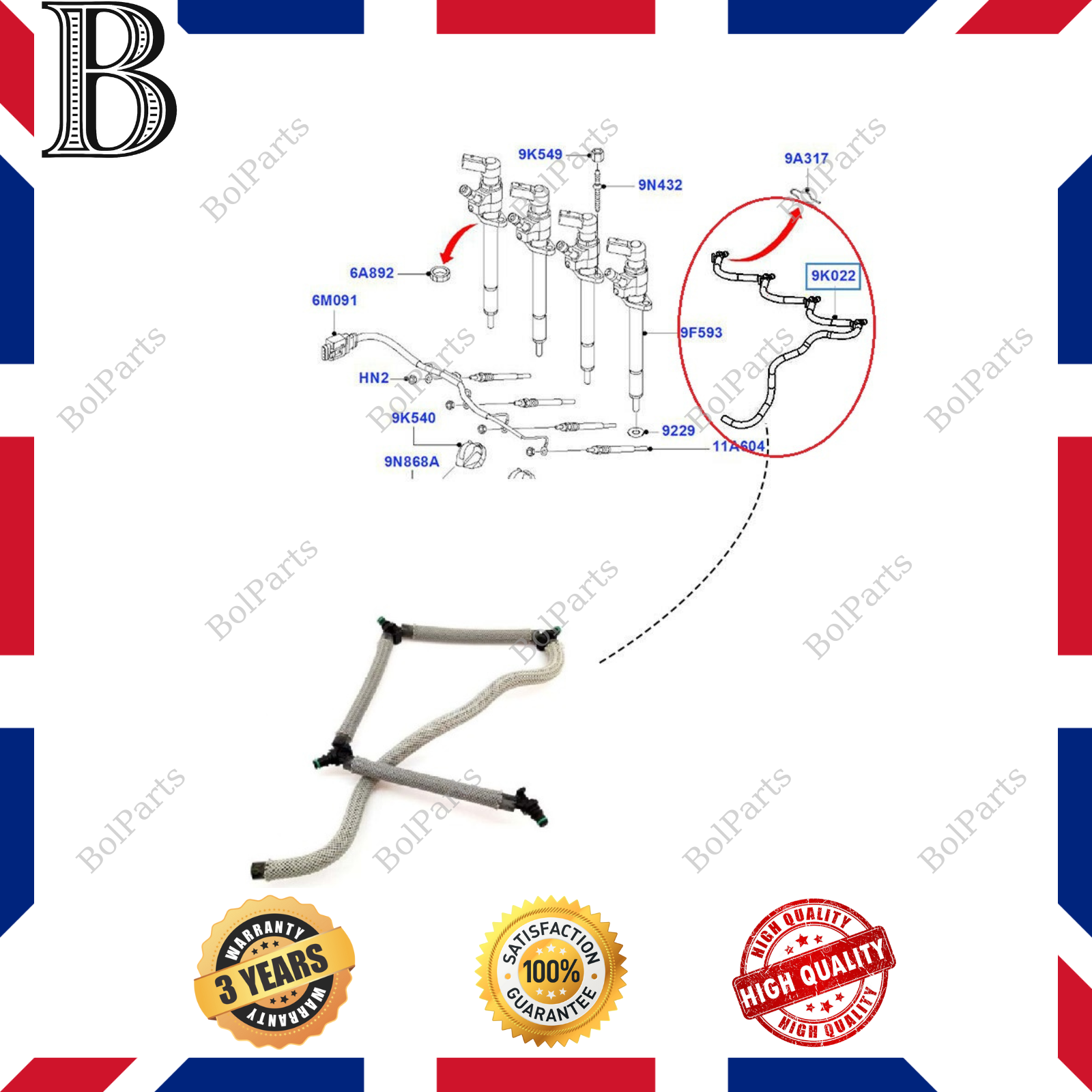 Fuel Injector Return Leak Off Pipe for Citroen C4 GRAND PICASSO JUMPY ...