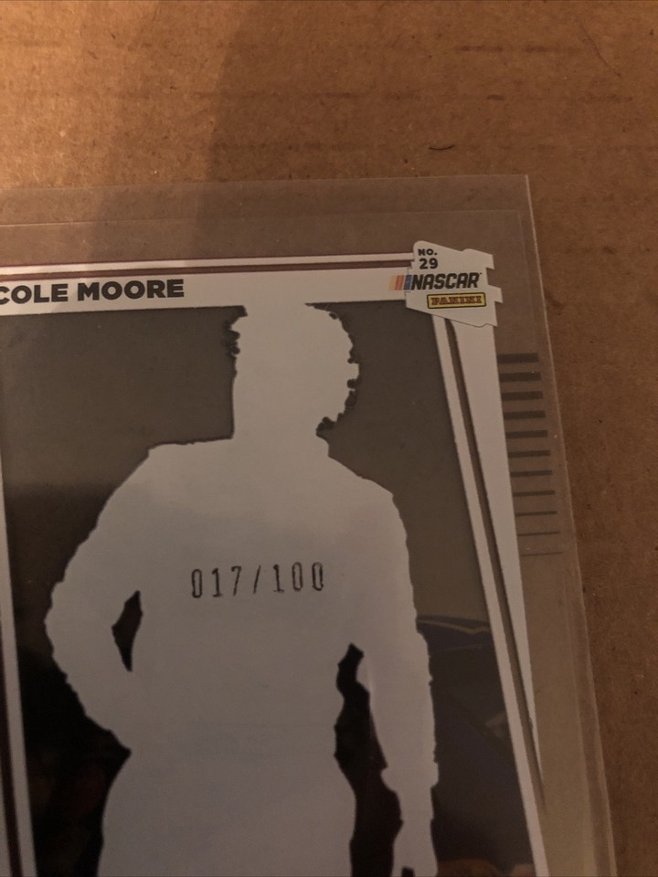 COLE MOORE 2022 CHRONICLES CLEARLY DONRUSS RACING RATED ROOKIE RED # 17 ...