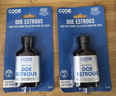 2 Bottle Lot Code Blue Doe Estrous 100% Pure From One Deer Brand New ...