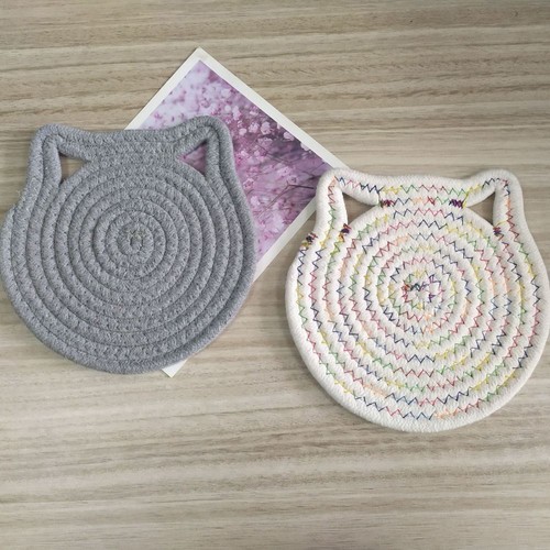 3 pcs Cat Cotton Thread Pot Mat Cotton Thread Minimalist Insulation Pad ...