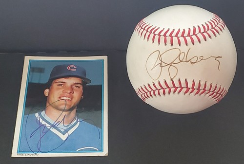 ** Ryne Sandberg AUTOGRAPHED Baseball and AUTOGRAPHED Card - Chicago ...