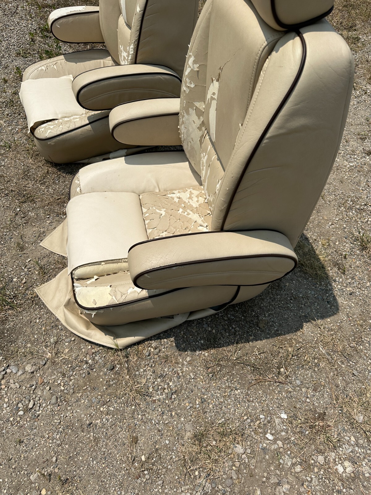 Lexington CREAM manual RV Captain Chairs motorhome taupe PAIR seats | eBay
