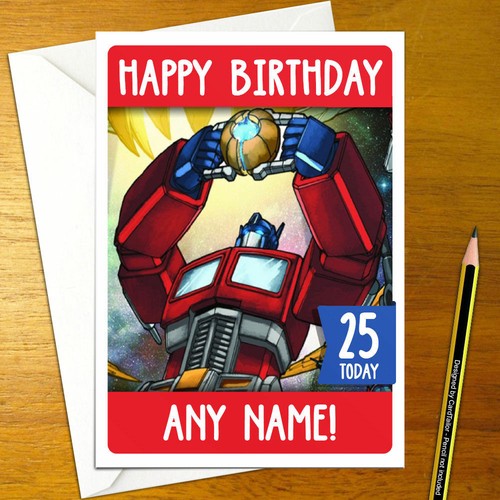 TRANSFORMERS Personalised Birthday Card - A5 optimus prime megatron ...