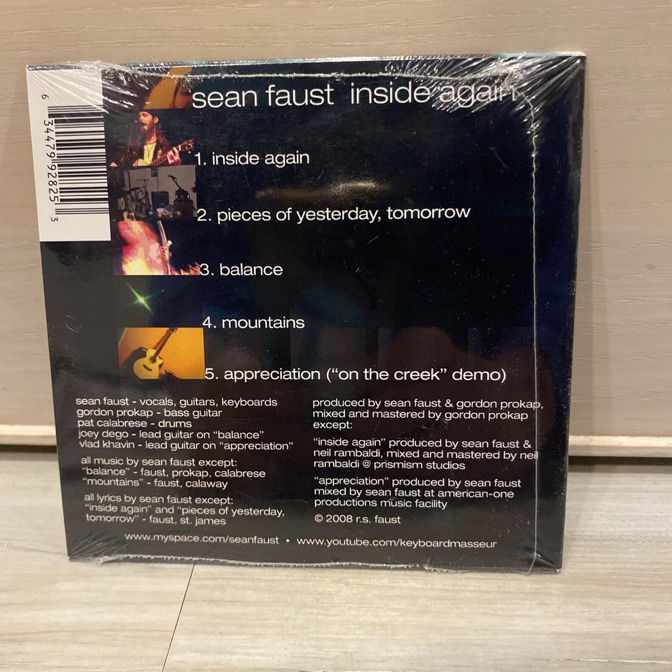 Inside Again By Sean Faust (CD, 2008) EP Brand New Sealed Paper ...