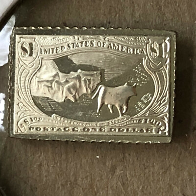 1898 United States Postage $1 Dollar Proof Sterling Silver Stamp Ingot ...