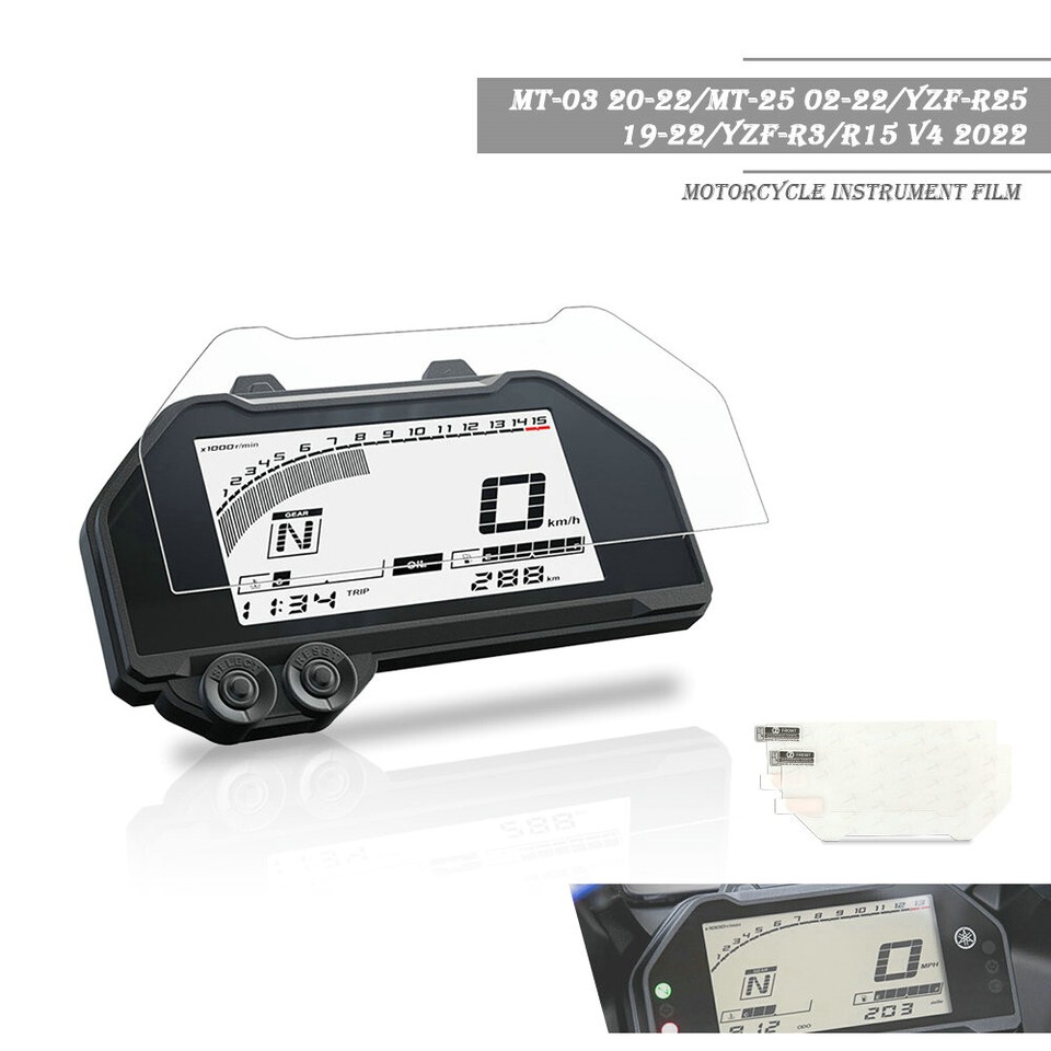 2x Speedometer Sticker Cluster Dashboard Film For YAMAHA MT03 YZF R25 ...