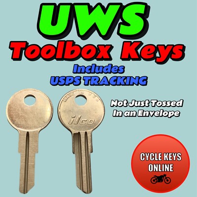 2 UWS (ONLY)Truck Tool Box keys cut to code replacement key codes CH501 ...