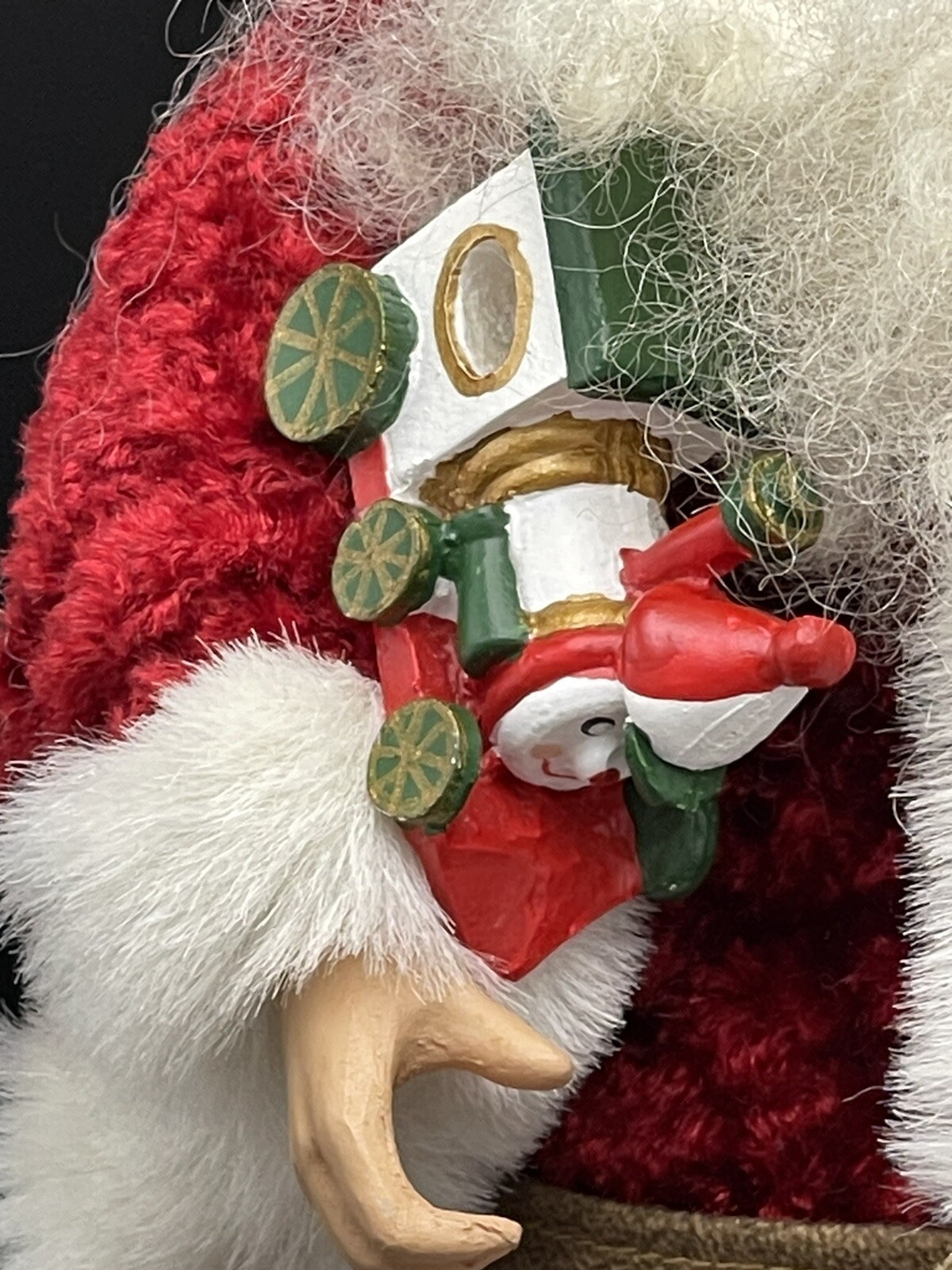 Christmas Old World Santa 20" Figurine On Base Toy Train and Jester ...